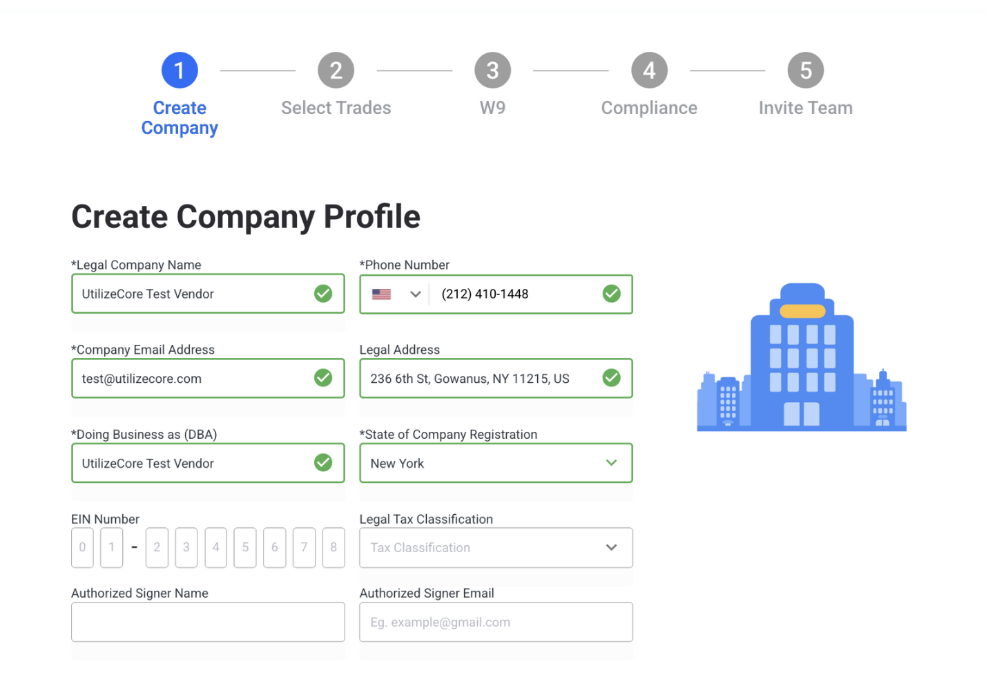 How to set up your user and company profile on UtilizeCore.